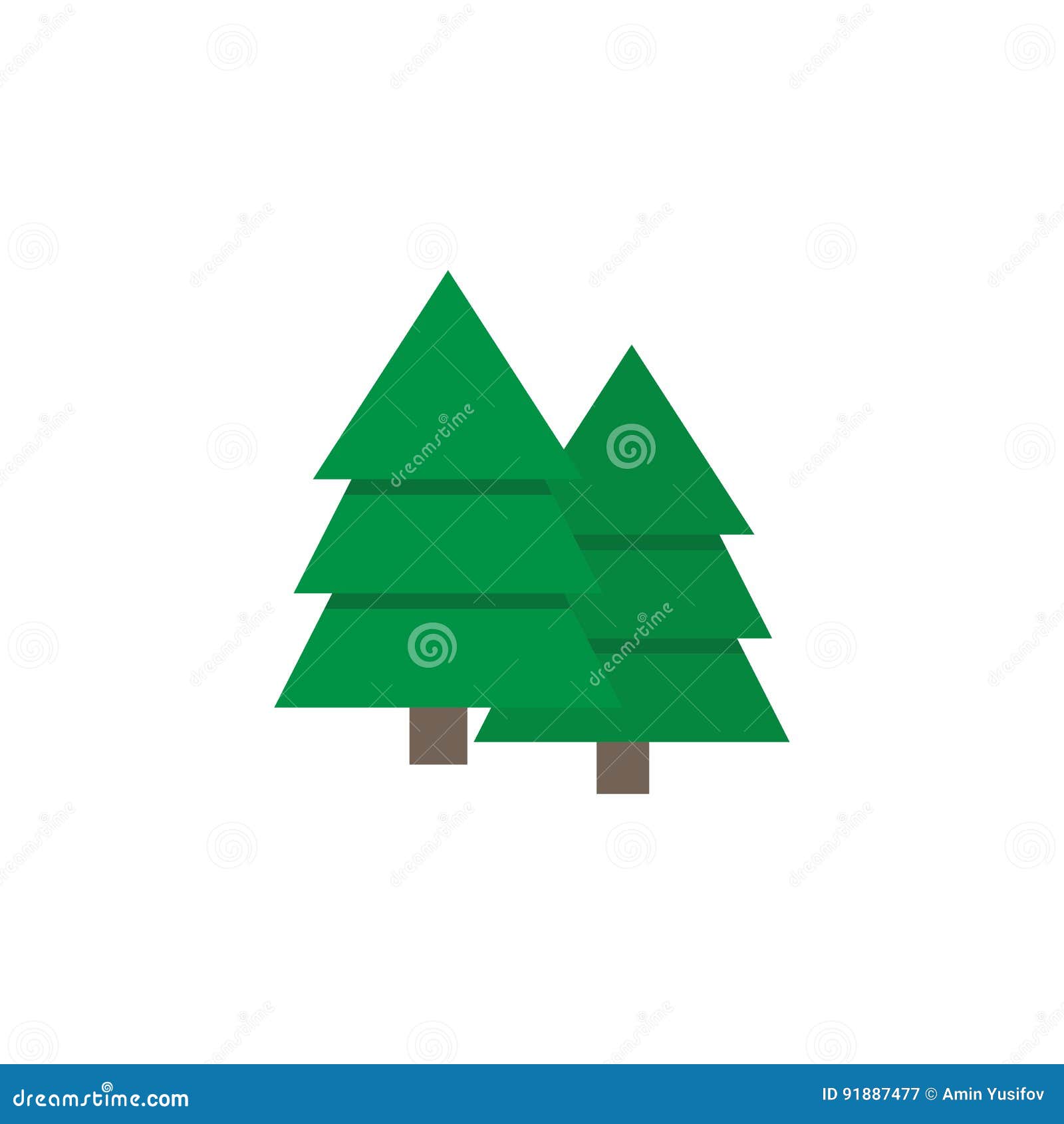 Forest Flat Icon, Travel Navigation Stock Vector - Illustration of ...