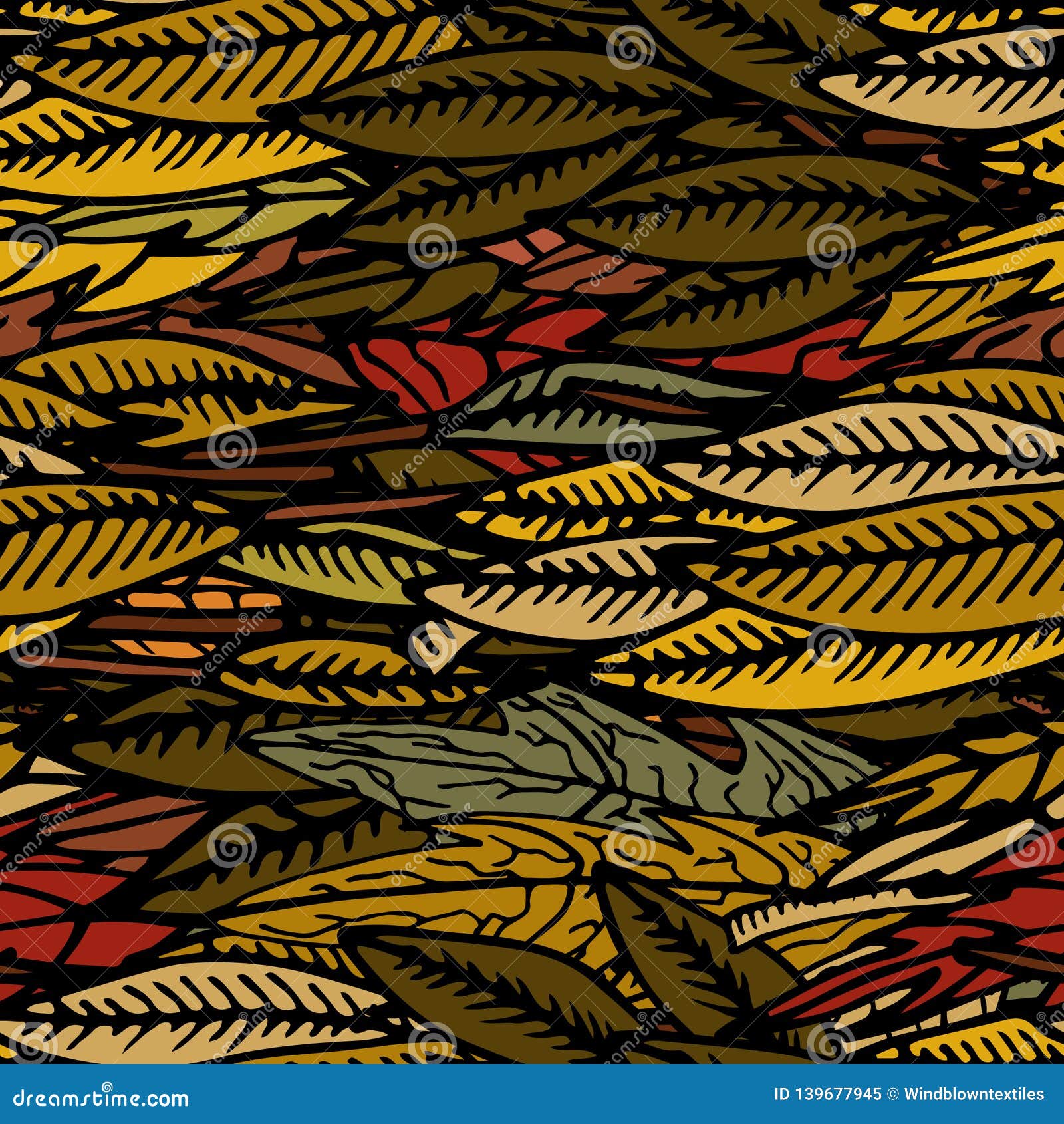 Forest Floor Full of Autumn Leaves. Stock Vector - Illustration of ...