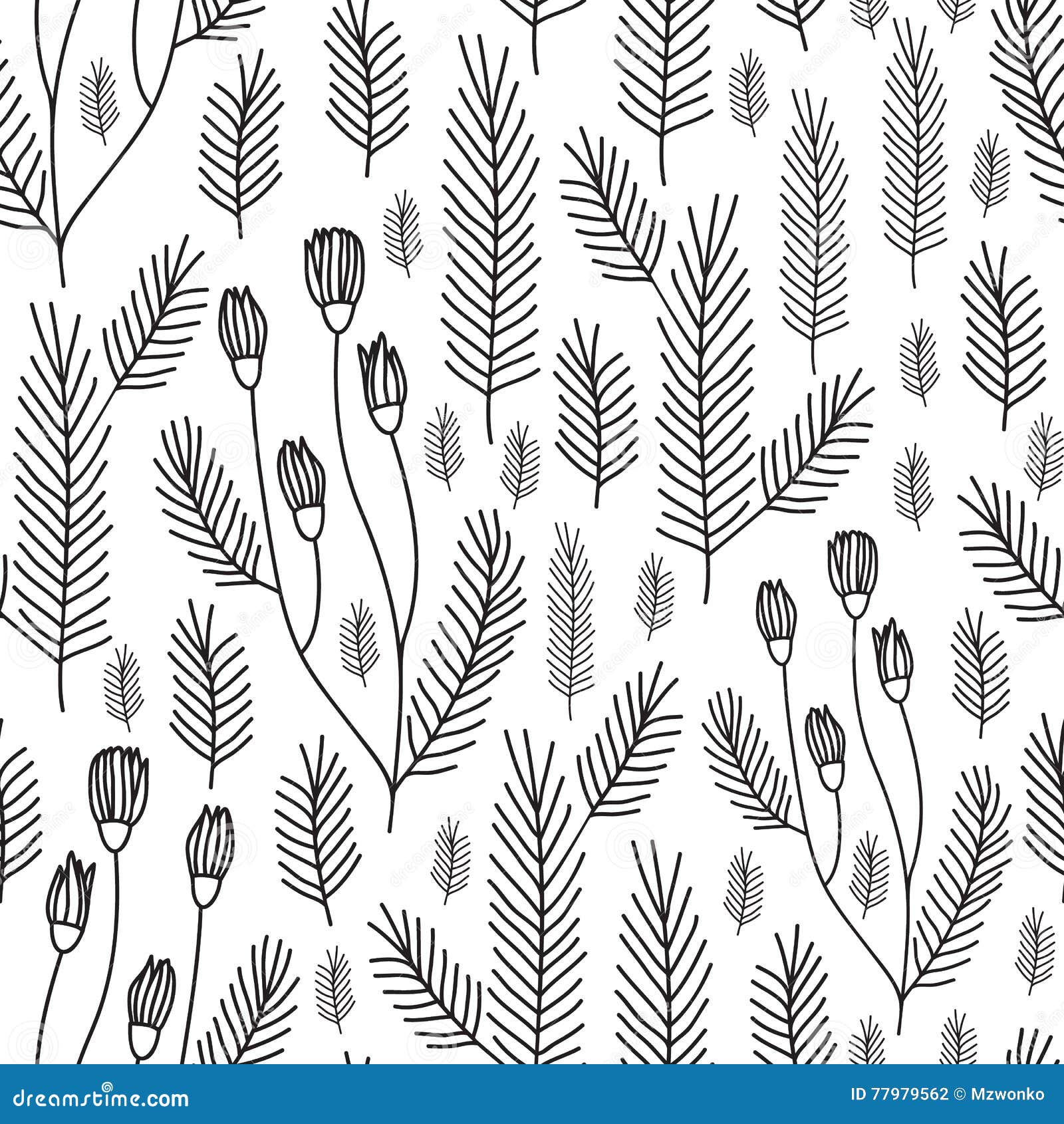 Forest Florals Pattern Background Stock Vector - Illustration of ...