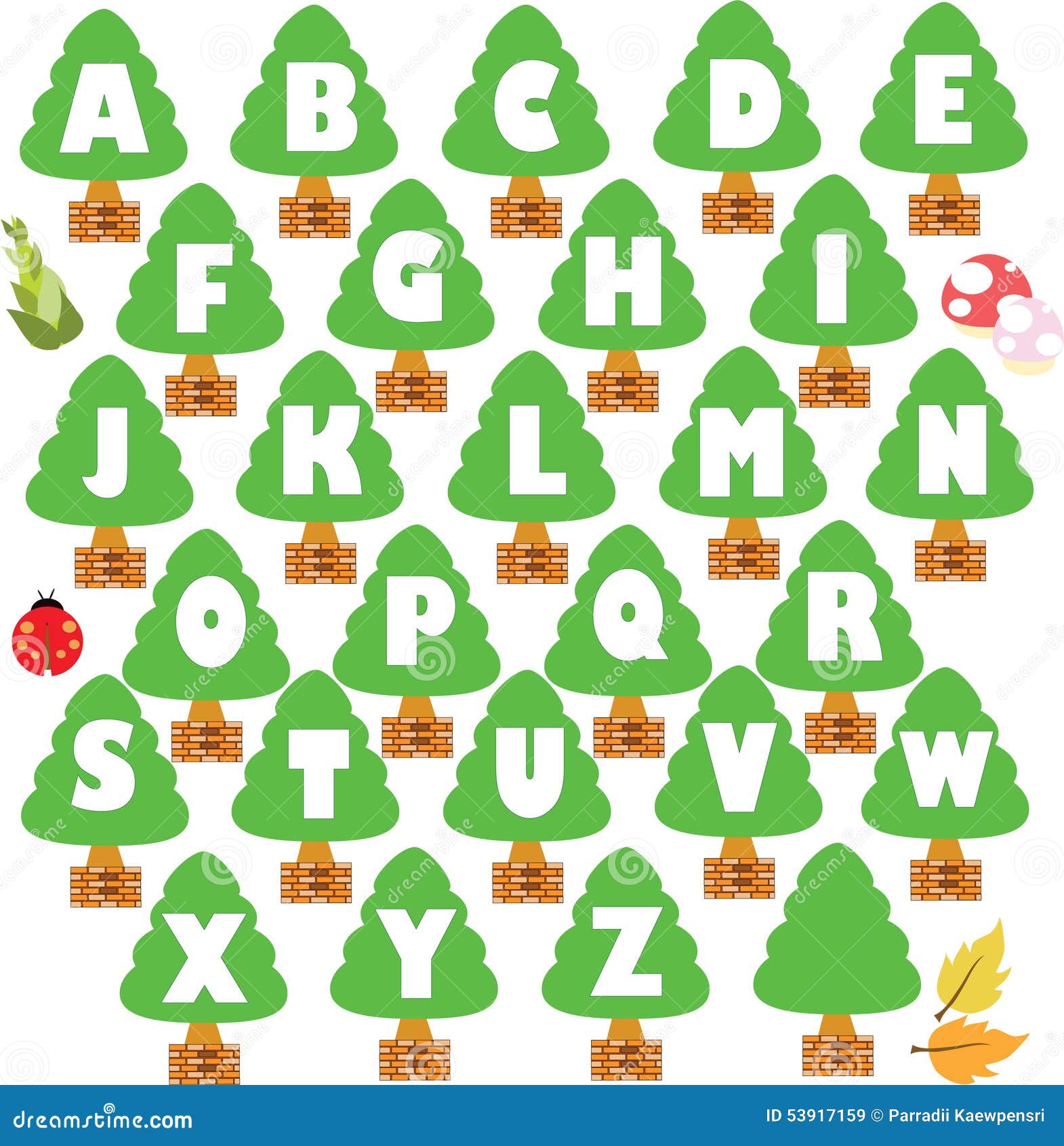 Forest font stock vector. Illustration of font, bambooshoot - 53917159