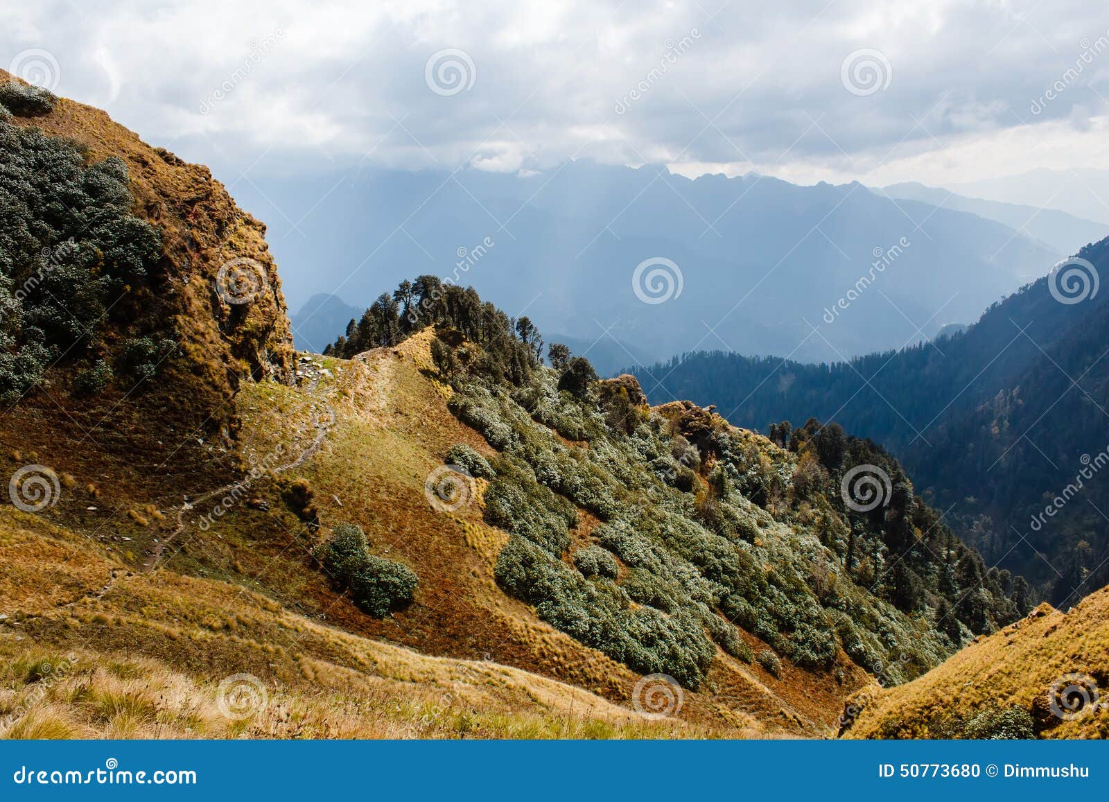 Footpath In Himalayas With Mountains In The Background Royalty-Free ...