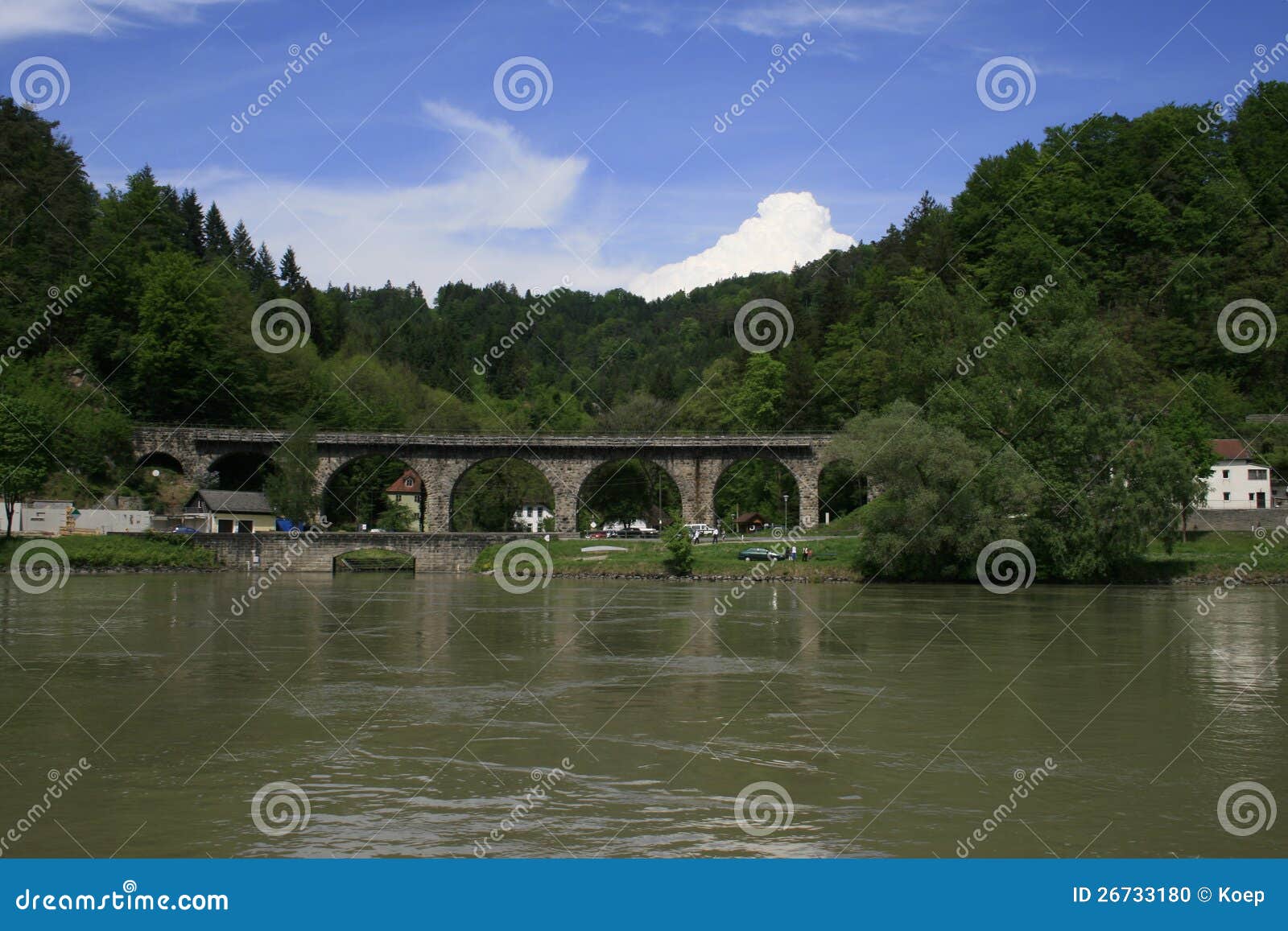 Forest, in the Foreground a River Stock Photo - Image of lower, outside ...