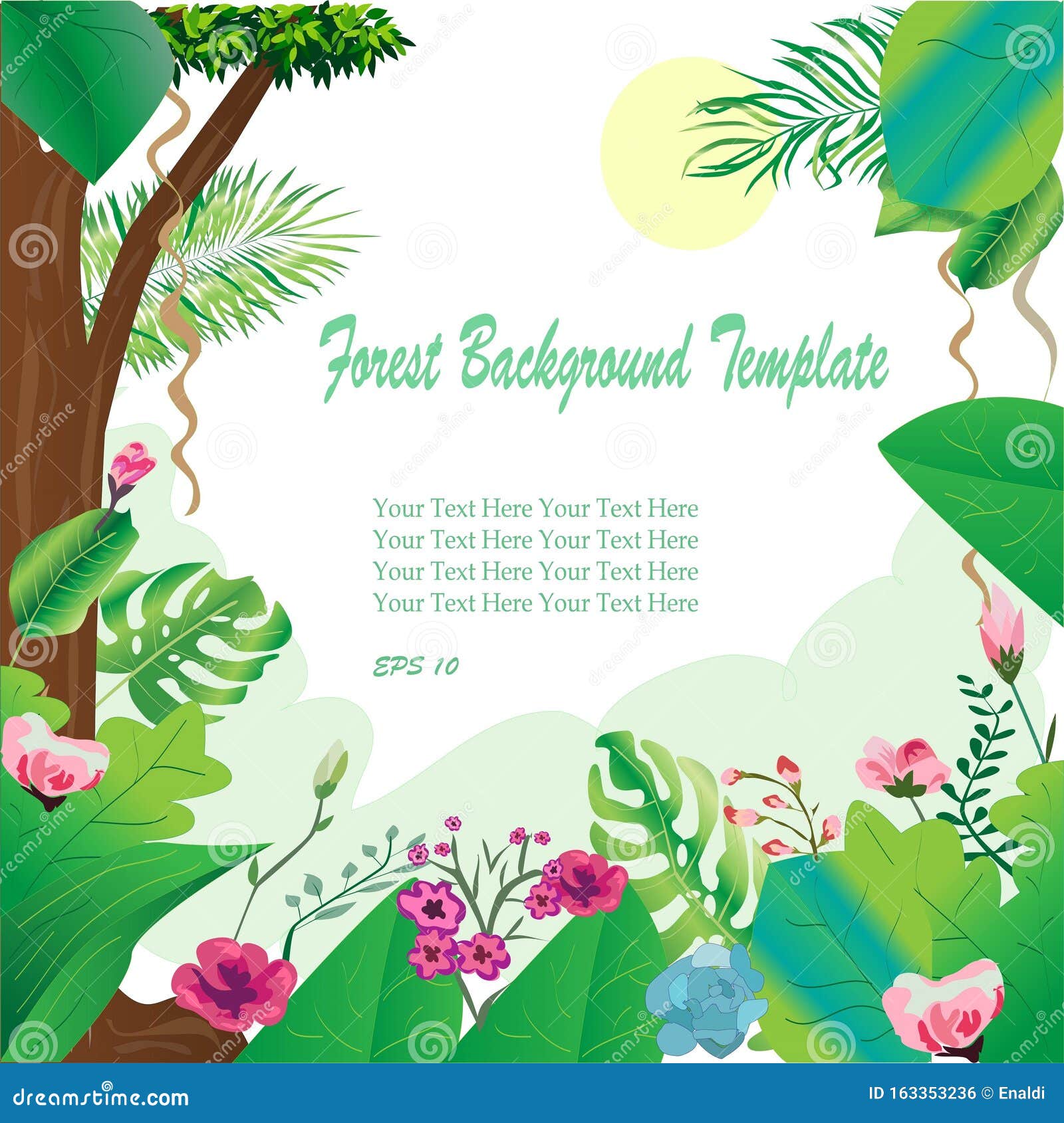 Forest Frame and Border Background Template Stock Illustration ...