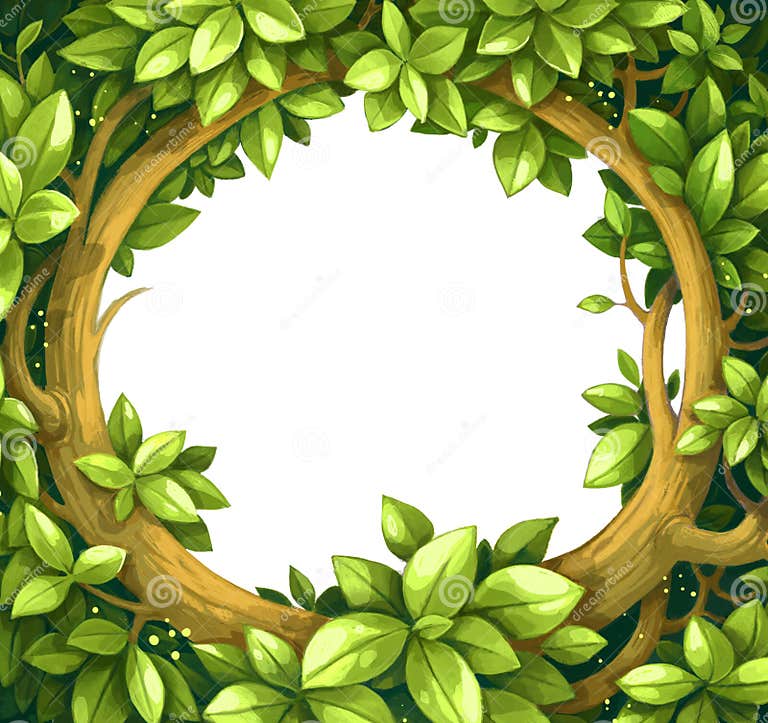 Forest Frame from Green Leaves Isolated on a White Background Stock ...