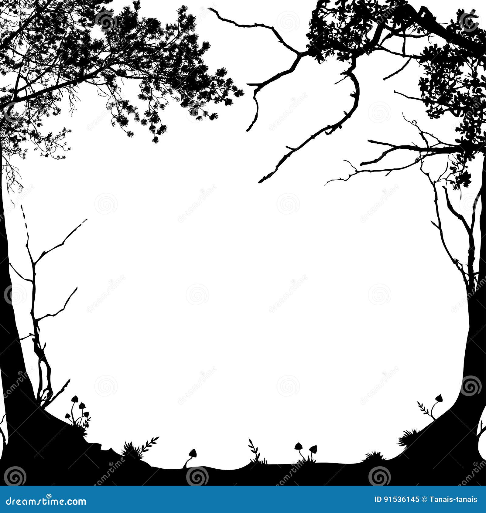Forest frame stock vector. Illustration of design, landscape - 91536145