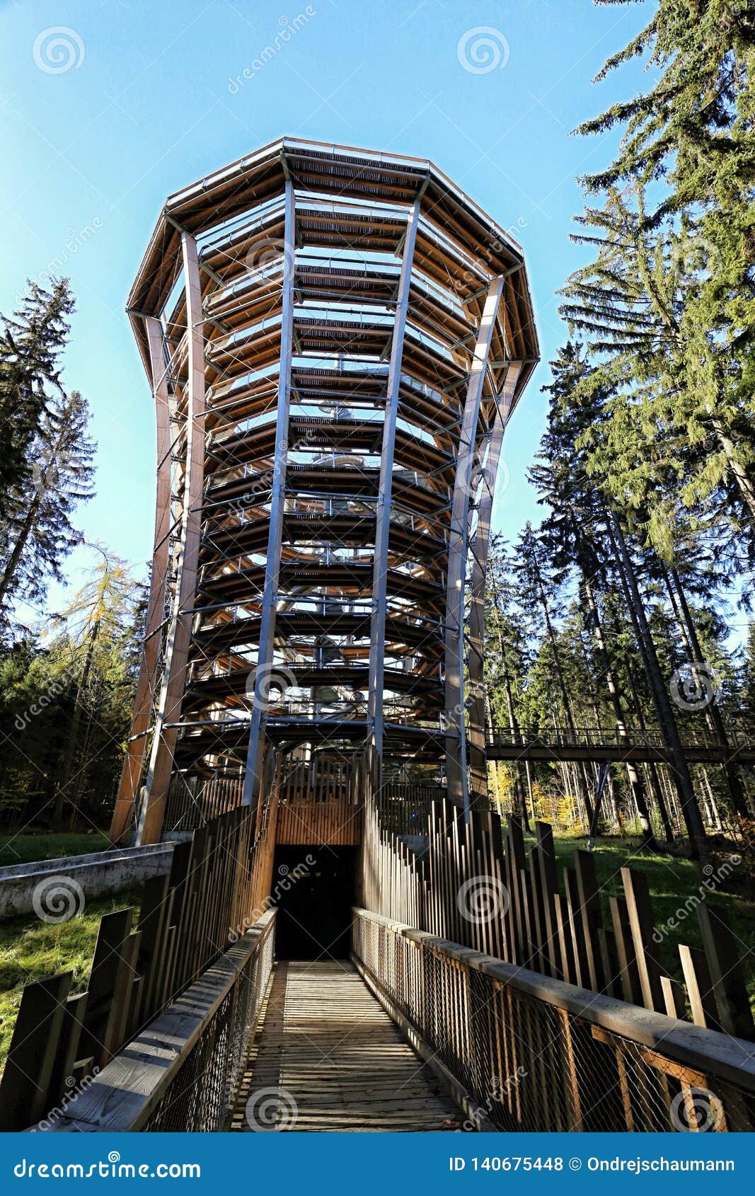 Forest Fun Park Outlook Tower Stock Photo - Image of spiral, travel ...