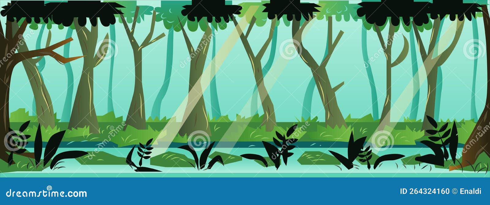 Forest Game Background and Wallpaper Vector Illustration Stock Vector ...