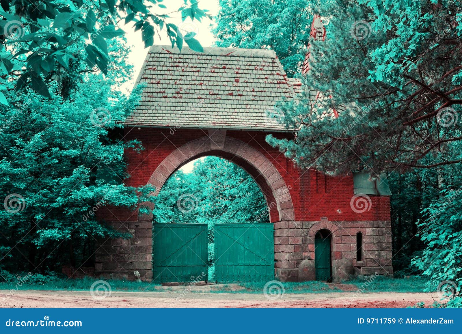 Forest gate stock image. Image of horizontal, dichromatic - 9711759