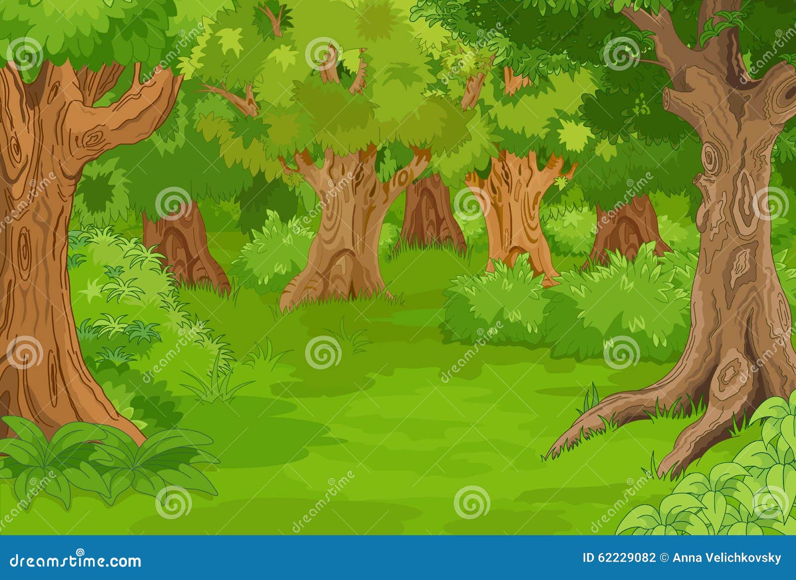 Forest Glade stock vector. Illustration of landscape - 62229082