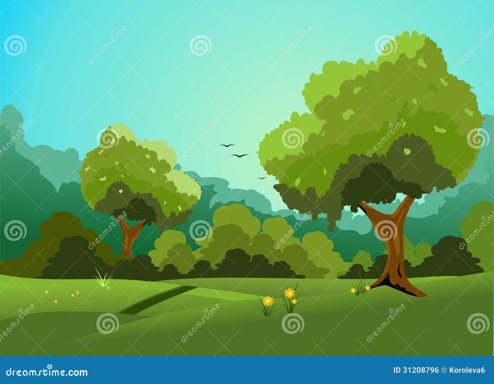 Forest Glade stock illustration. Illustration of travel - 31208796