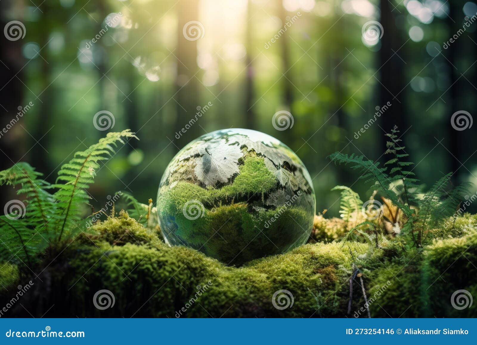 Forest Globe - Environmental Concept with Moss and Earth Globe Stock ...