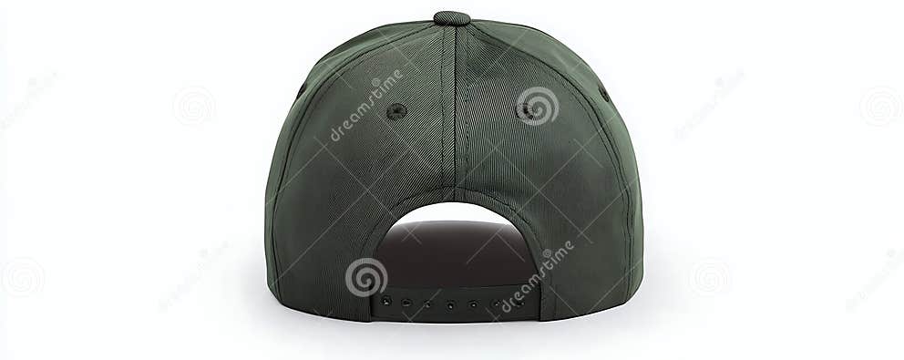 Forest Green Baseball Cap Mockup Back View on Solid White Background ...