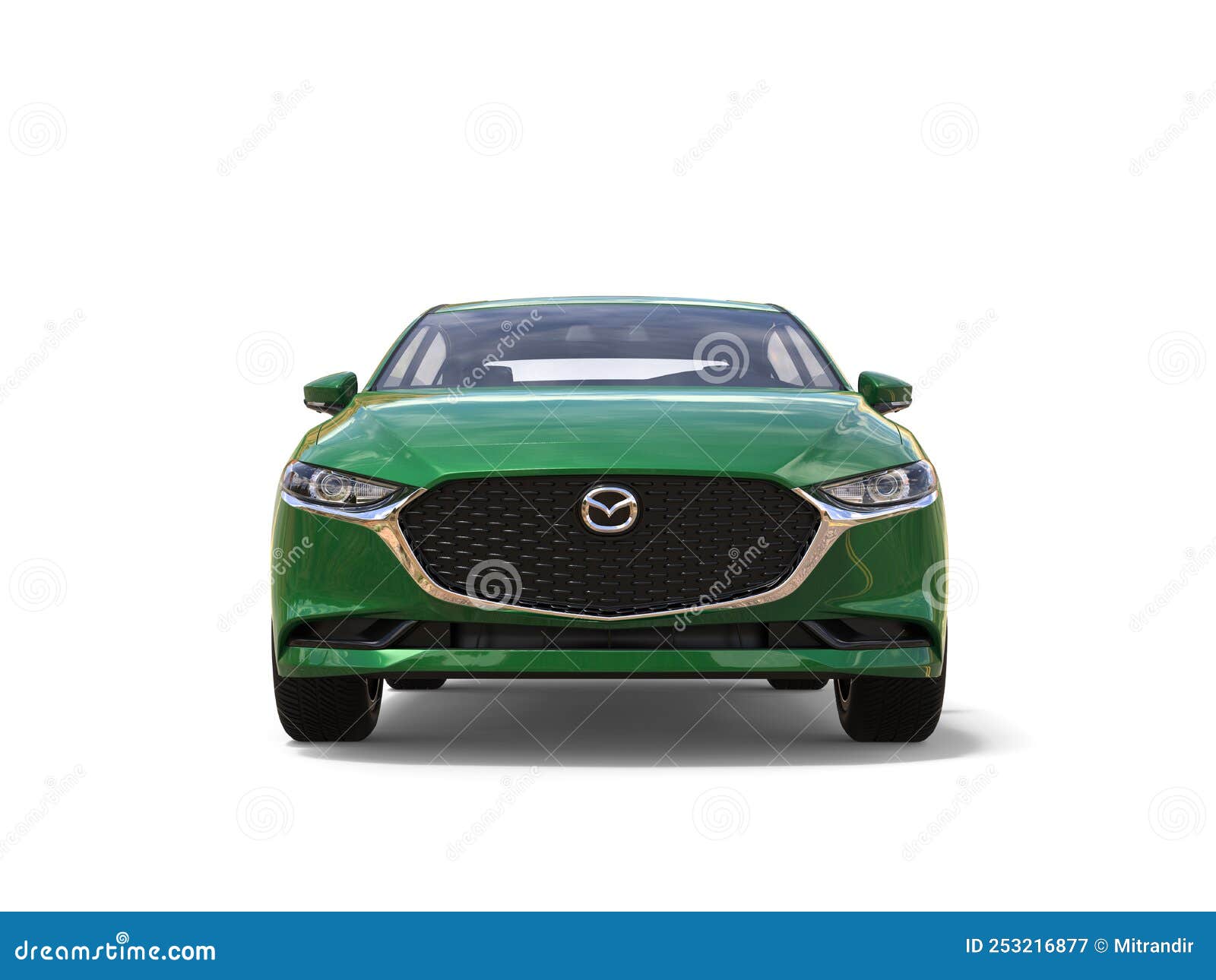 Forest Green Mazda 3 2019 - 2022 Model - Front View Editorial ...