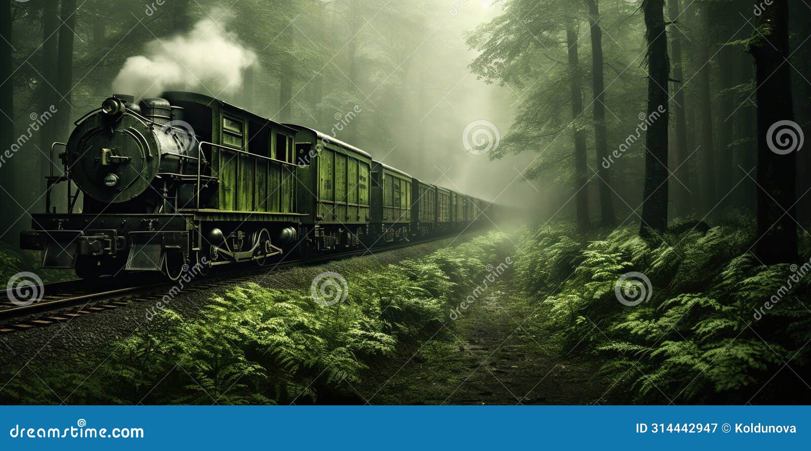 The Forest Grows on Wagons of Moving Freight Train, Concept of Cargo ...