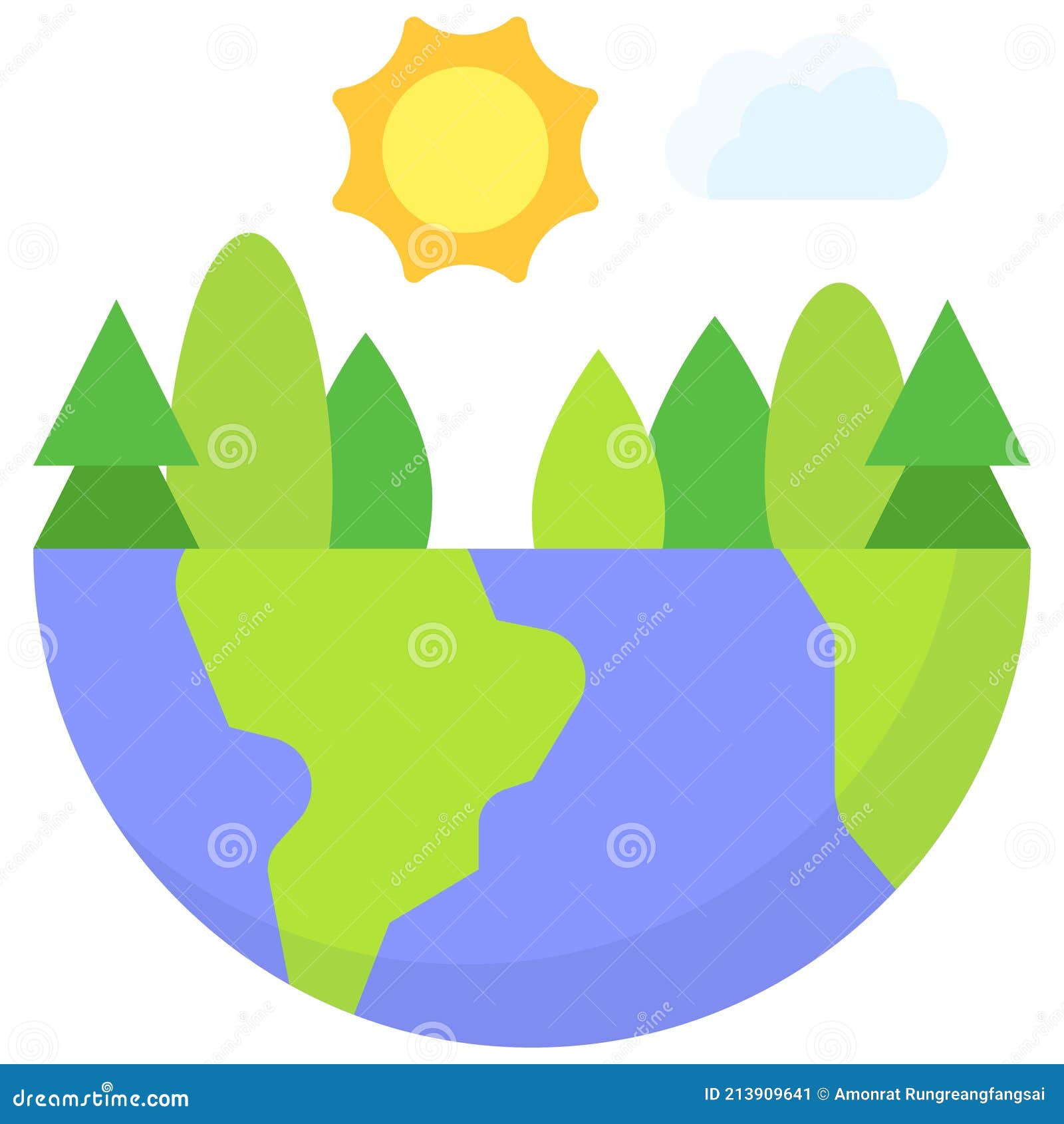Forest on Half Earth Icon, Earth Day Related Vector Stock Vector ...