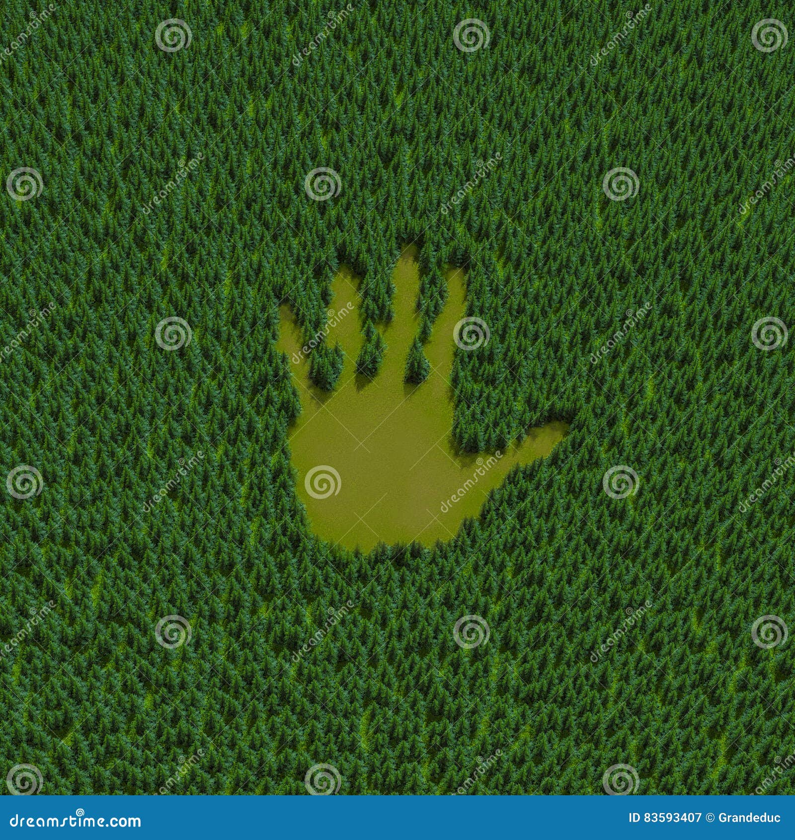 Forest hand print stock illustration. Illustration of landscape - 83593407