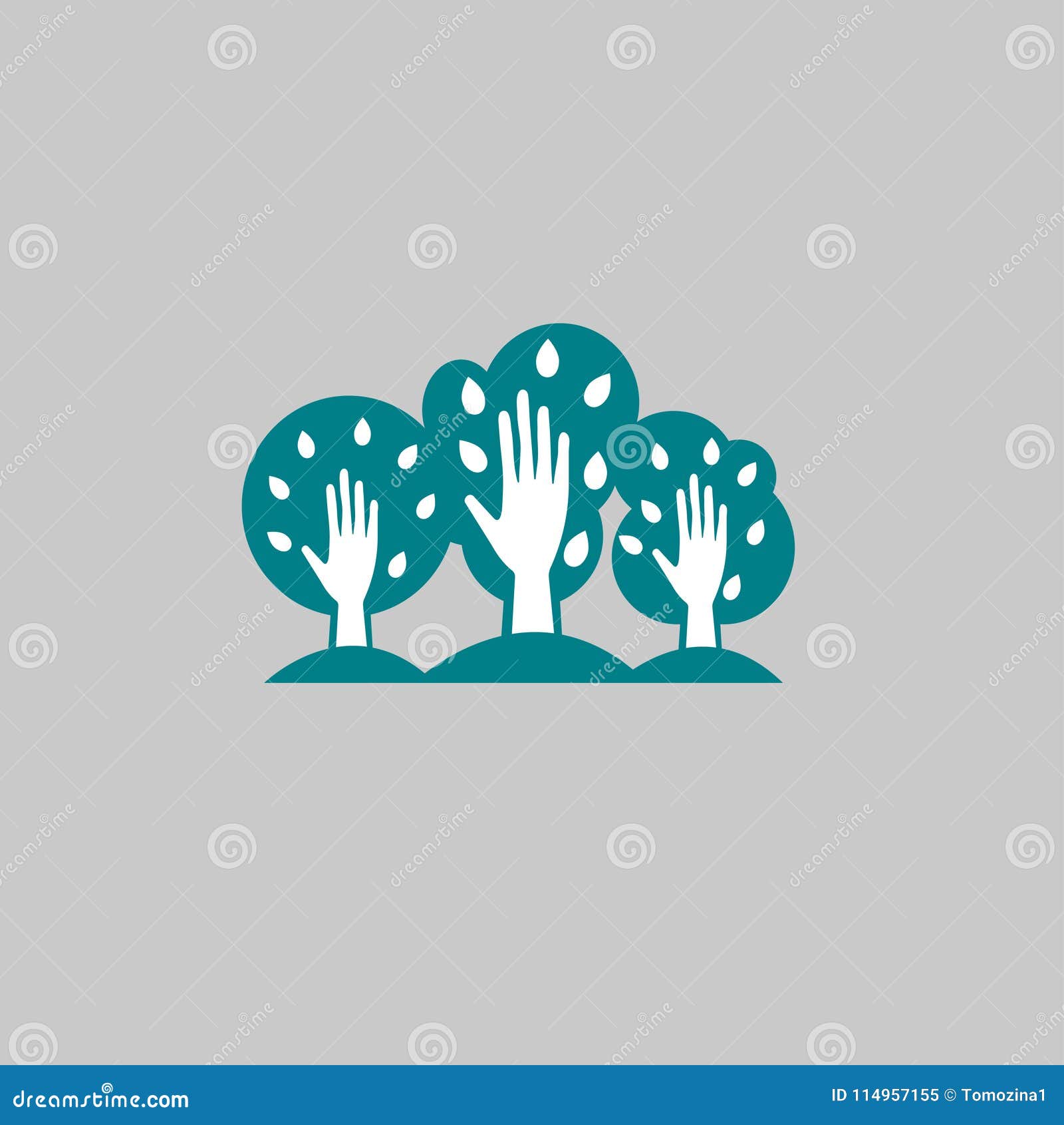 Forest with hands stock vector. Illustration of abstract - 114957155
