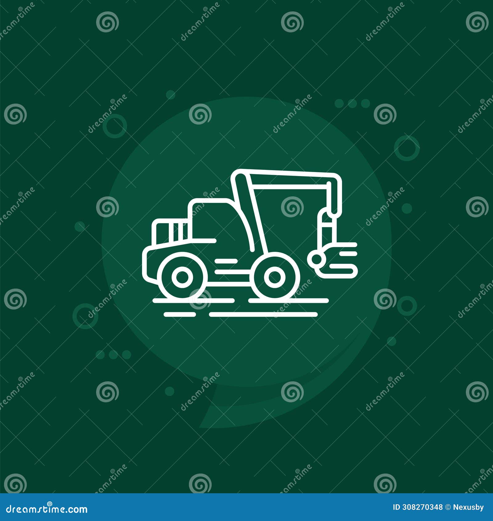 Forest Harvester Icon, Line Vector Stock Illustration - Illustration of ...