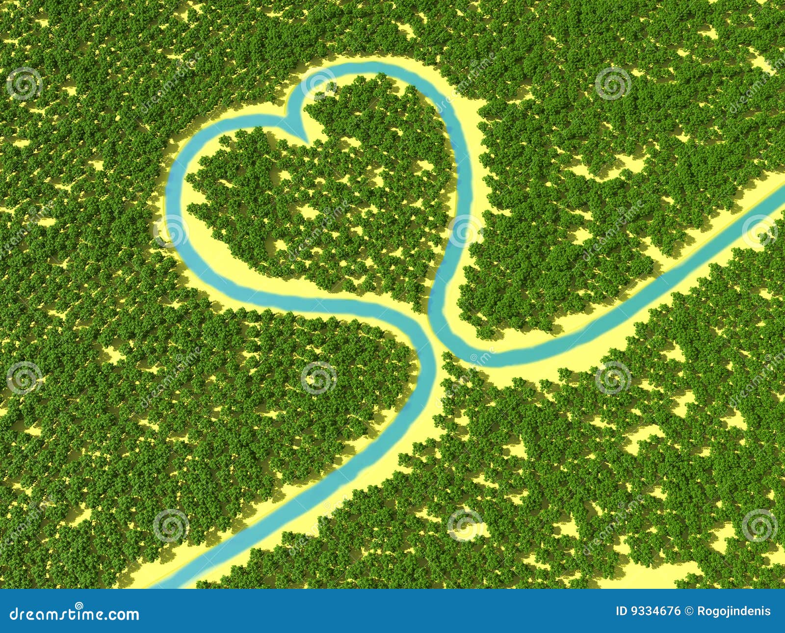 Forest Heart stock illustration. Illustration of rain - 9334676