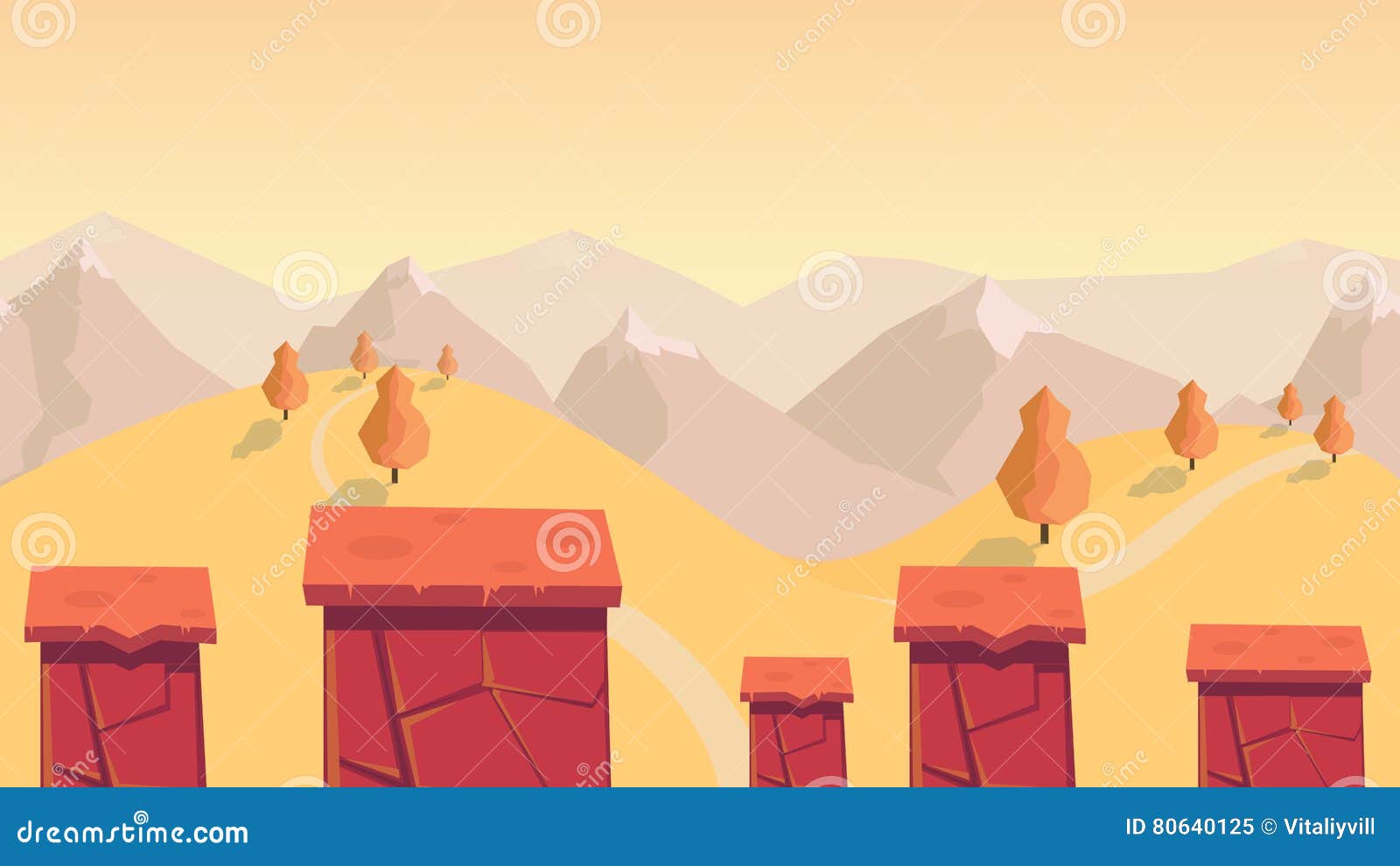 Forest and Hill Game Background .nature Landscape with Different ... Forest and Hill Game Background .nature Landscape with Different ...