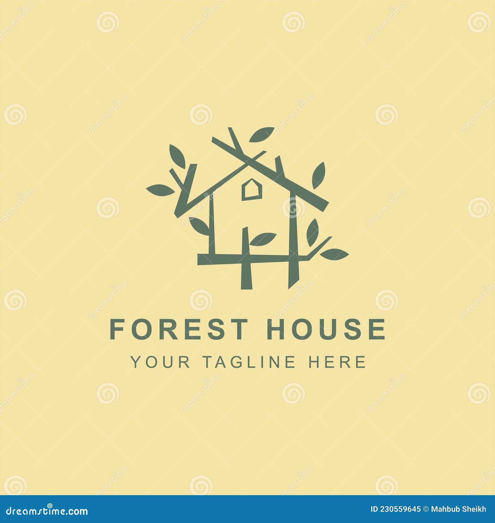 Forest House Logo Design Template. Forest Cottage . Stock Vector ...