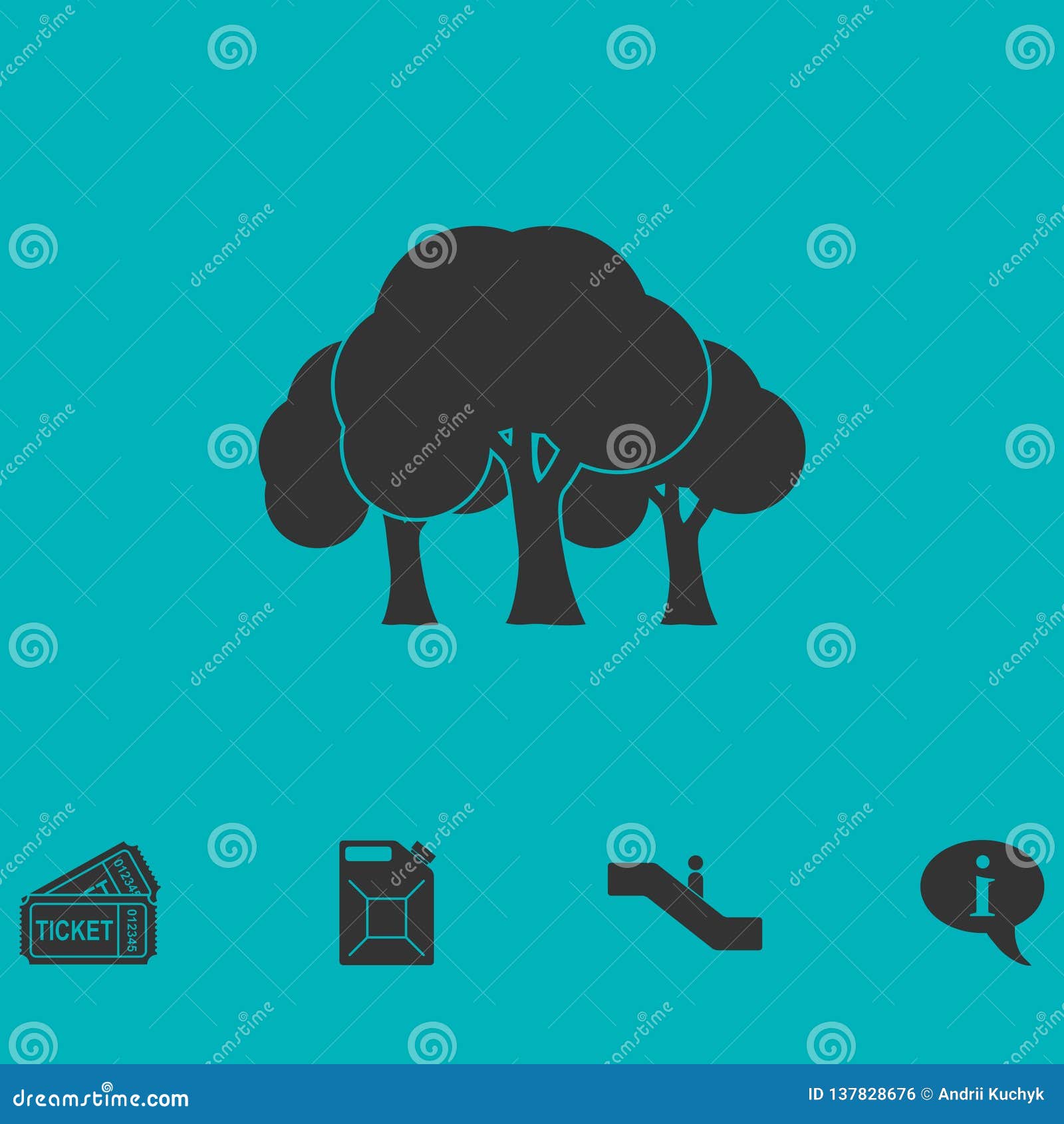 Forest icon flat stock vector. Illustration of nature - 137828676