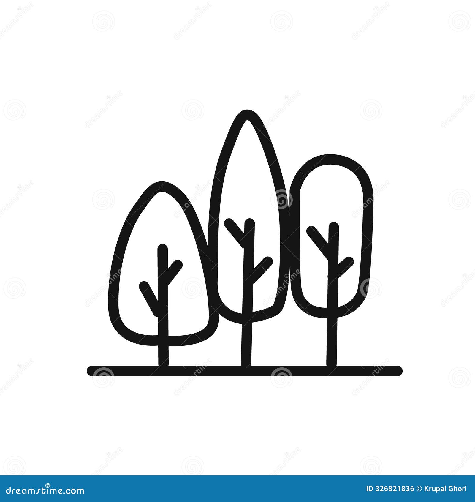 Forest Icon Linear Vector Graphics Sign Stock Vector - Illustration of ...