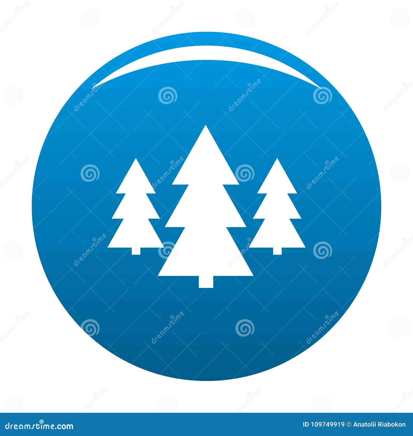Forest icon blue vector stock vector. Illustration of pine - 109749919