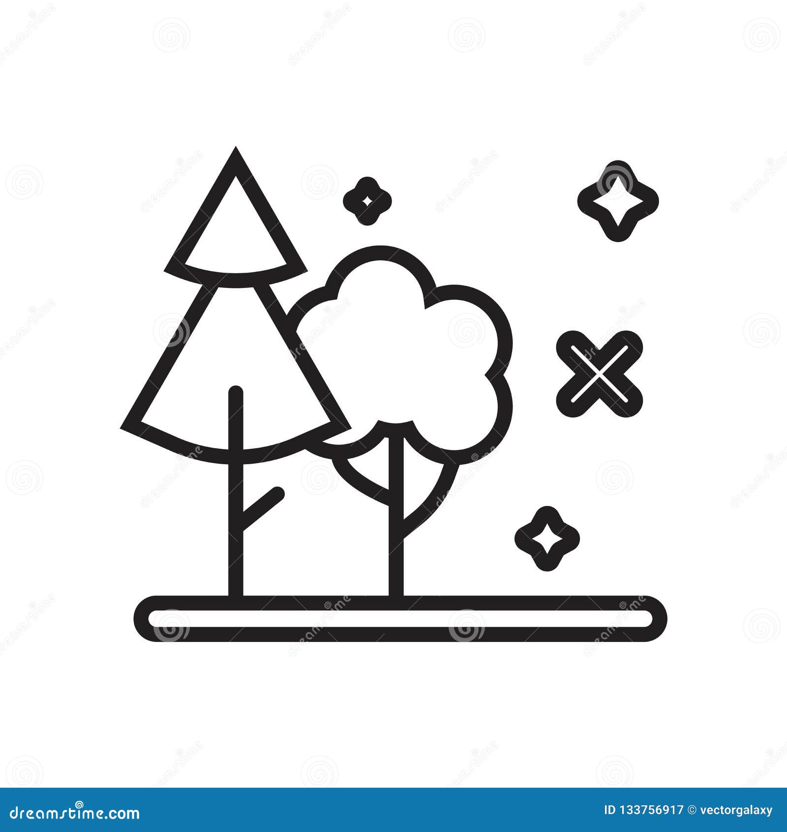 Forest Icon Vector Sign and Symbol Isolated on White Background, Forest ...