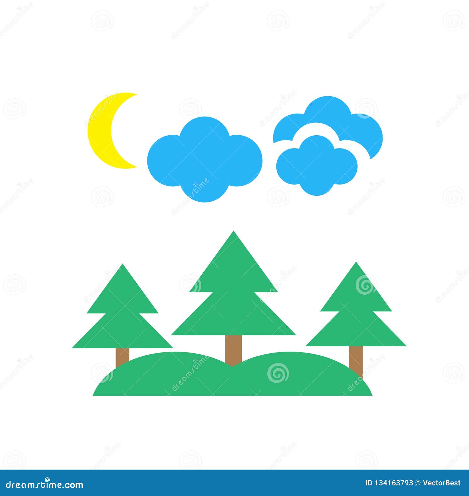 Forest Icon Vector Sign and Symbol Isolated on White Background Stock ...