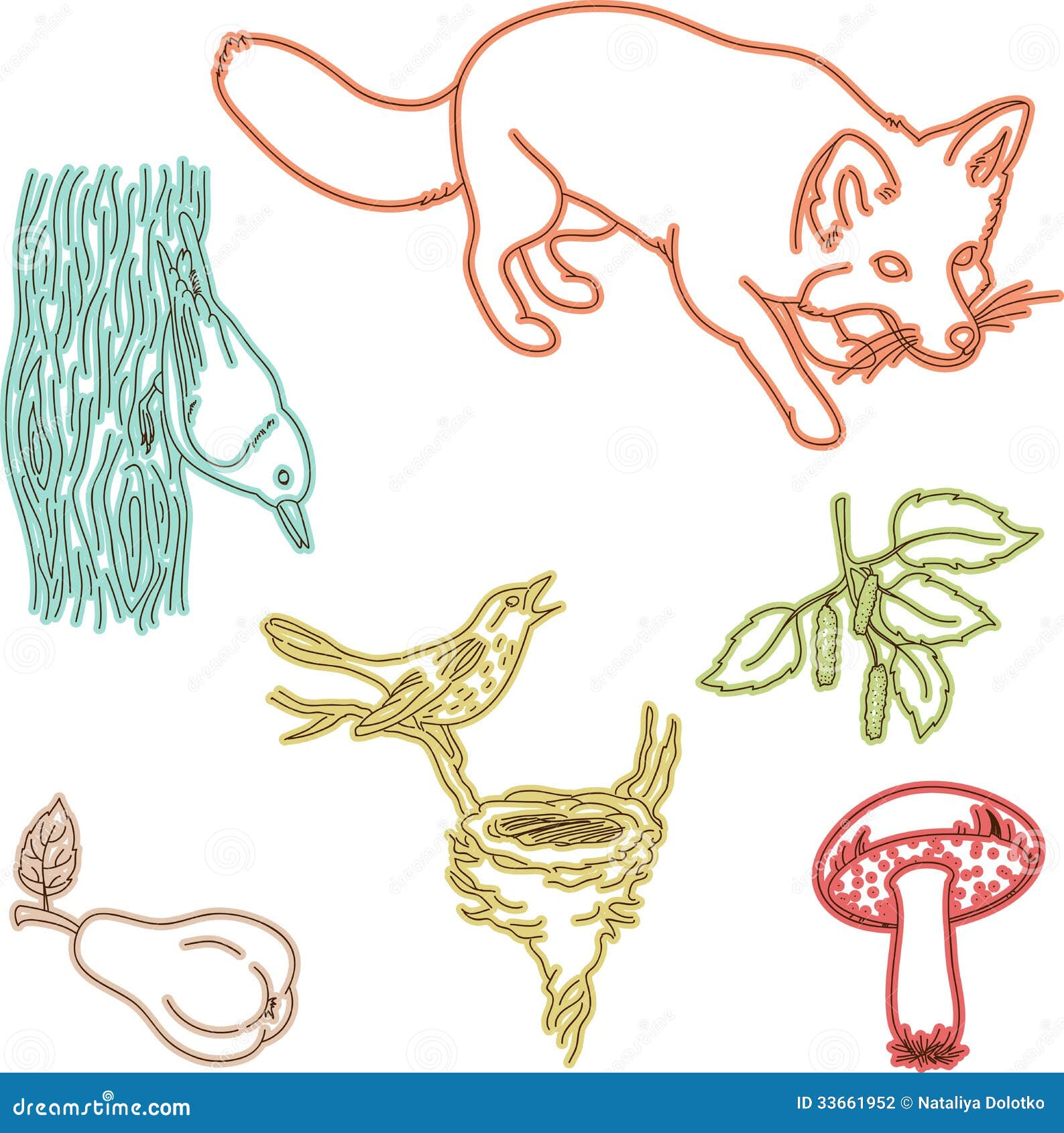 Forest icons stock vector. Illustration of nature, icon - 33661952