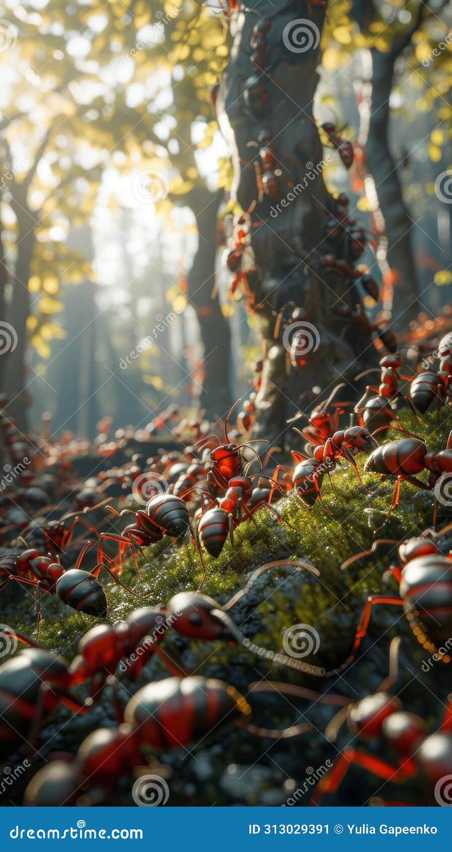 Forest Infested with Red Bugs Stock Image - Image of nature, leaves ...