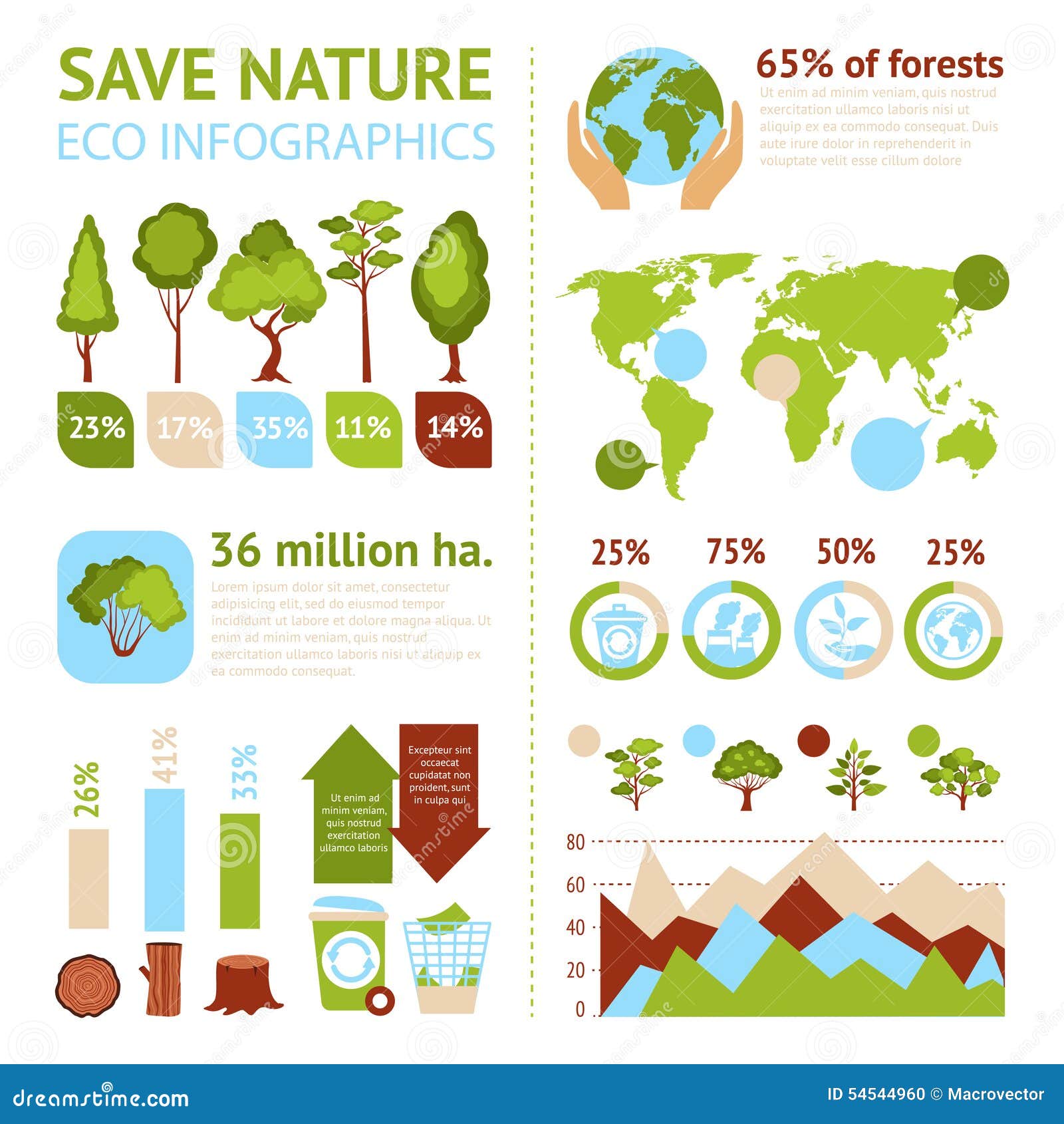 Forest Infographics Set stock vector. Illustration of layout - 54544960