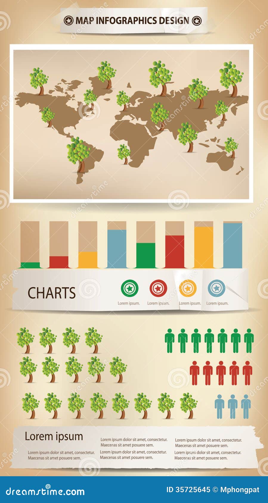 Forest Infographics,Vintag E Style Design Stock Image | CartoonDealer ...