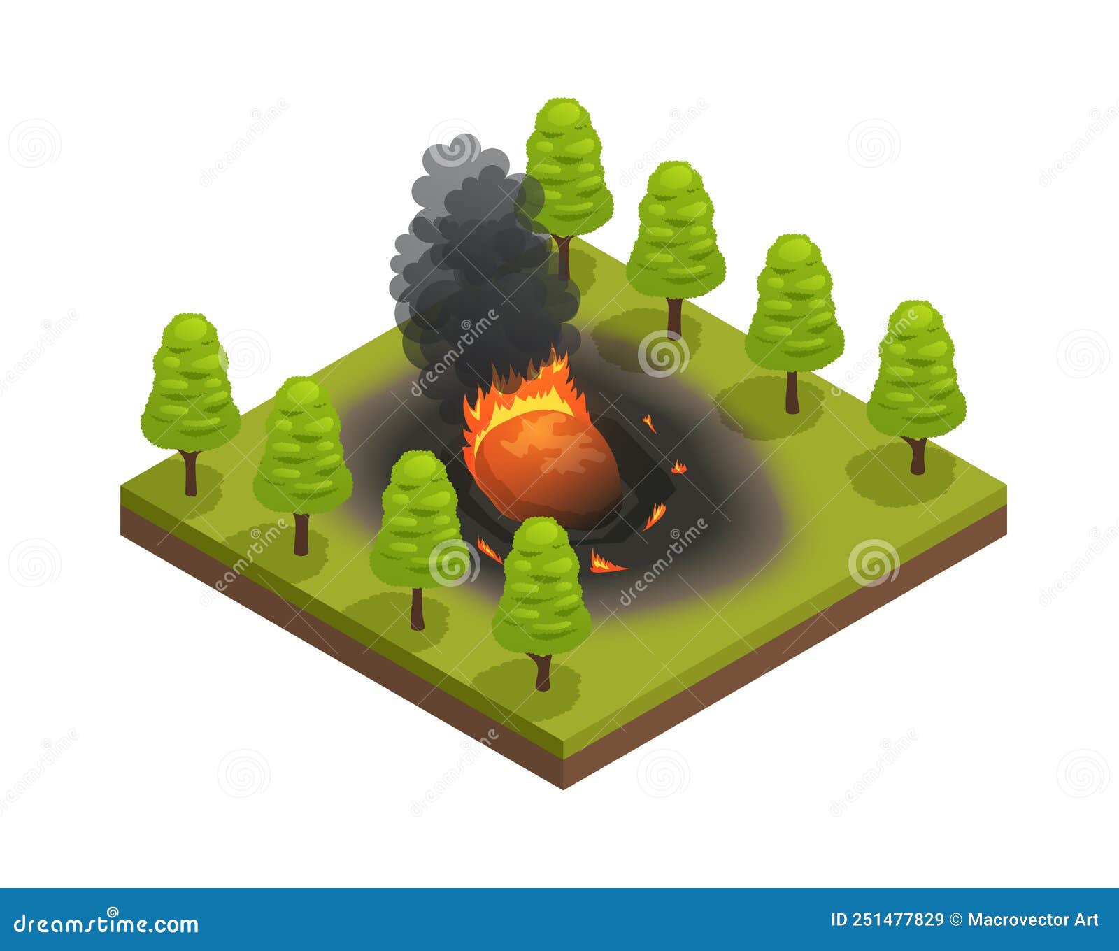 Forest Iron Fall Composition Stock Vector - Illustration of risk ...