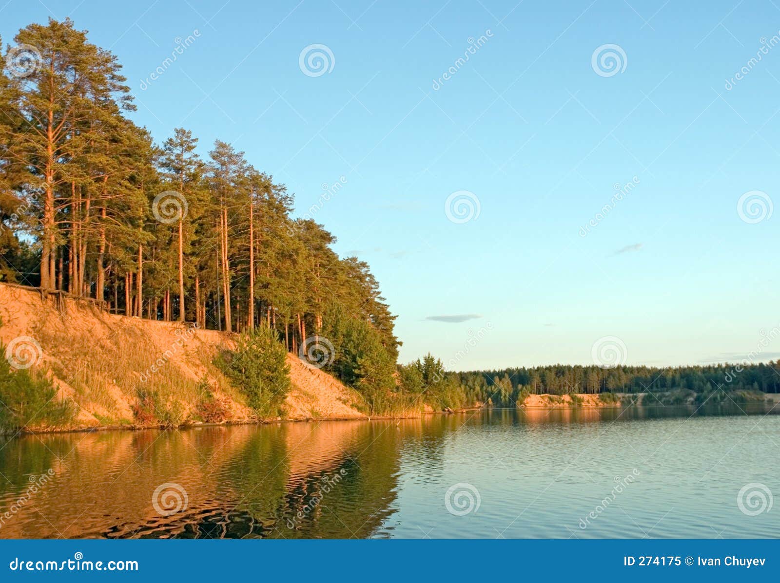 Forest Lake on Sunset Light Stock Image - Image of mixed, park: 274175