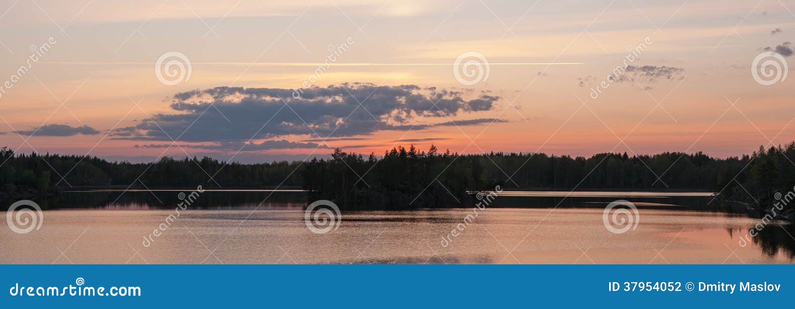 Forest lake after sunset stock photo. Image of twilight - 37954052