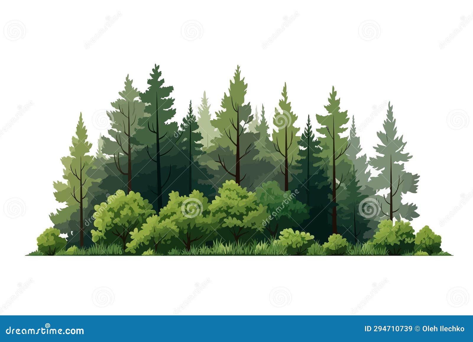 Forest Landscape Asset Vector Flat Minimalistic Isolated Vector Style ...