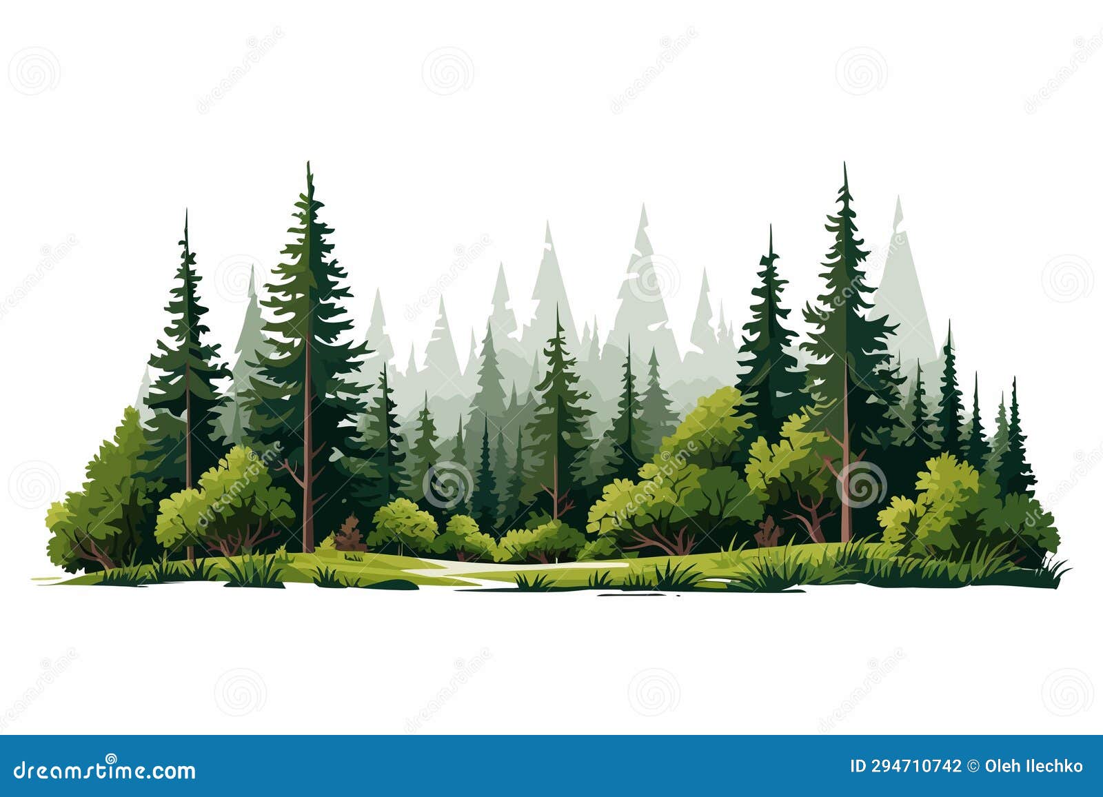 Forest Landscape Asset Vector Flat Minimalistic Isolated Vector Style ...