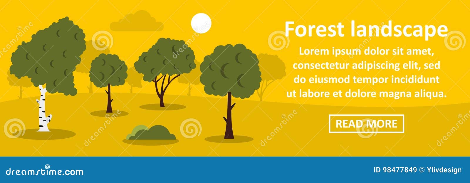 Forest Landscape Banner Horizontal Concept Stock Vector - Illustration ...