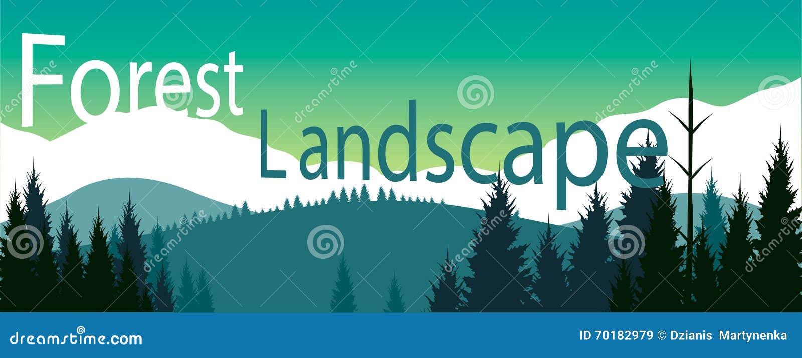 Forest landscape banner stock vector. Illustration of landscape - 70182979