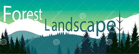 Forest landscape banner stock vector. Illustration of landscape - 70182979