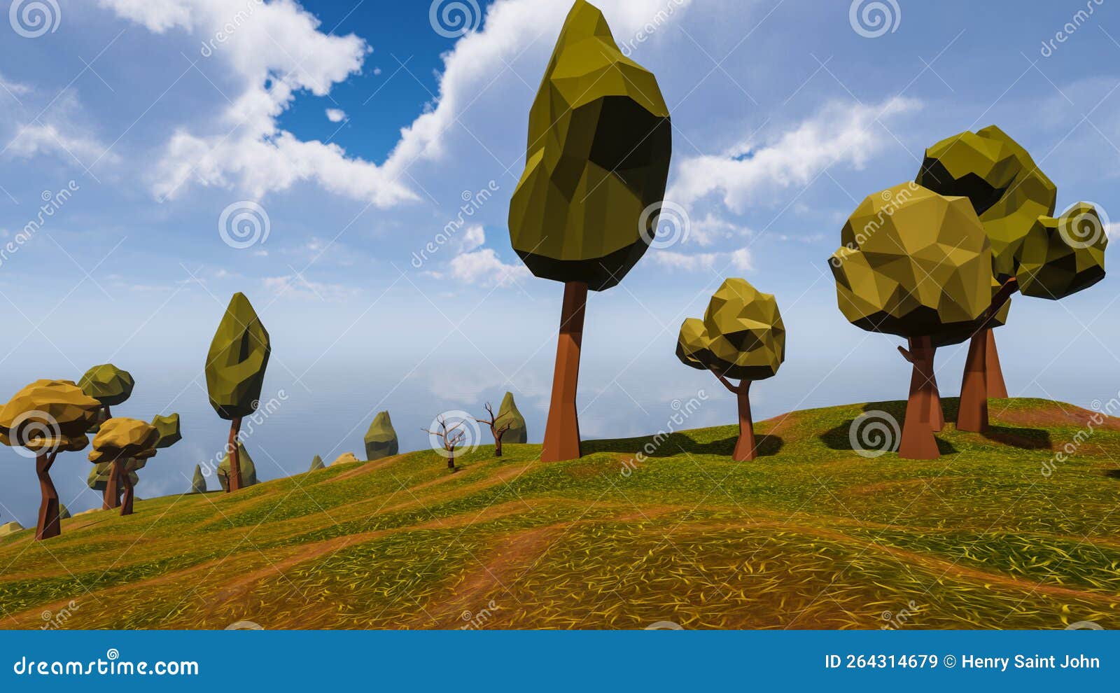 Forest Landscape of a Natural and Virtual Environment Design 3d Render ...