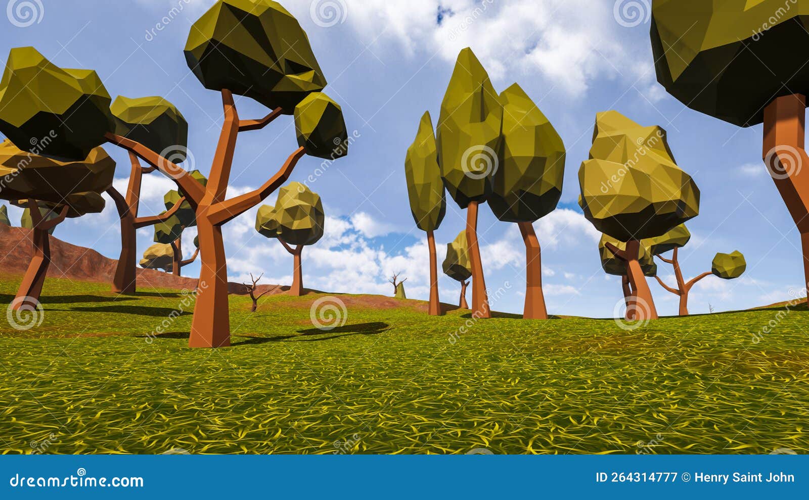 Forest Landscape of a Natural and Virtual Environment Design 3d Render ...
