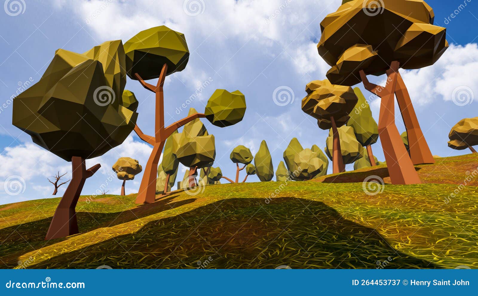 Forest Landscape of a Natural and Virtual Environment Design 3d Render ...