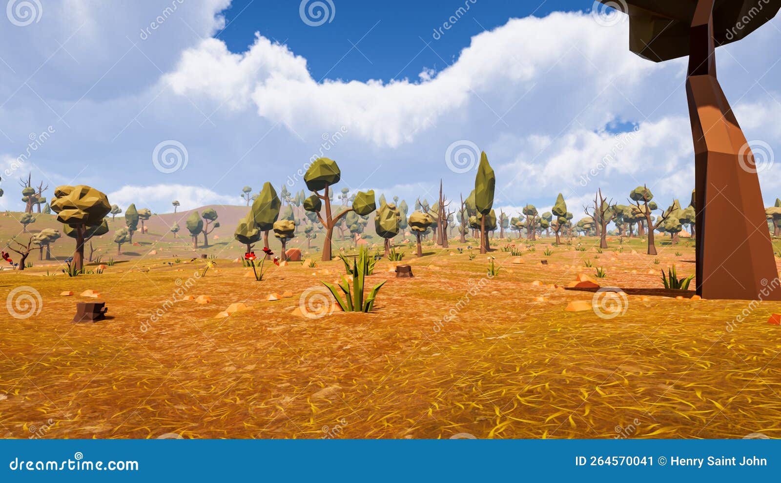 Forest Landscape of a Natural and Virtual Environment Design 3d Render ...