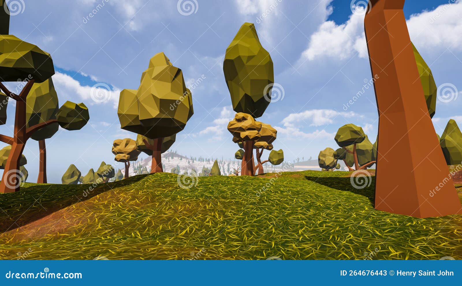 Forest Landscape of a Natural and Virtual Environment Design 3d Render ...