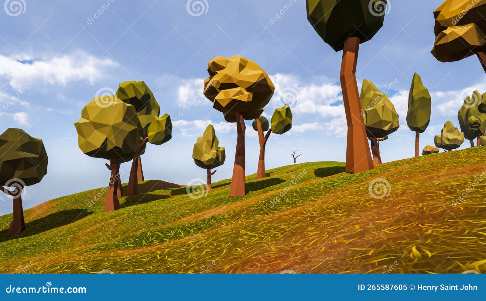 Forest Landscape of a Natural and Virtual Environment Design 3d Render ...