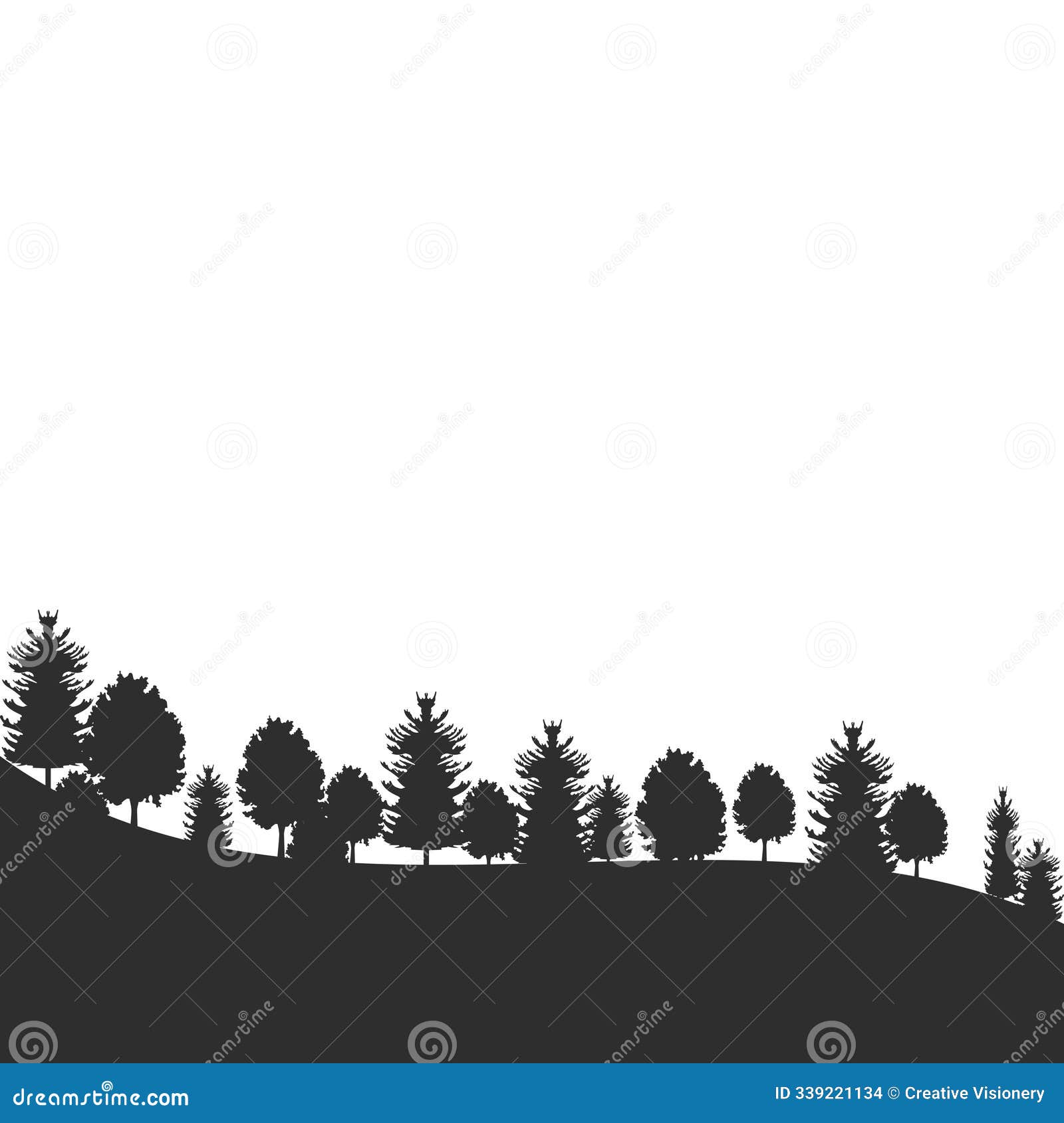 Flat Forest Landscape Silhouette Stock Vector - Illustration of forest ...