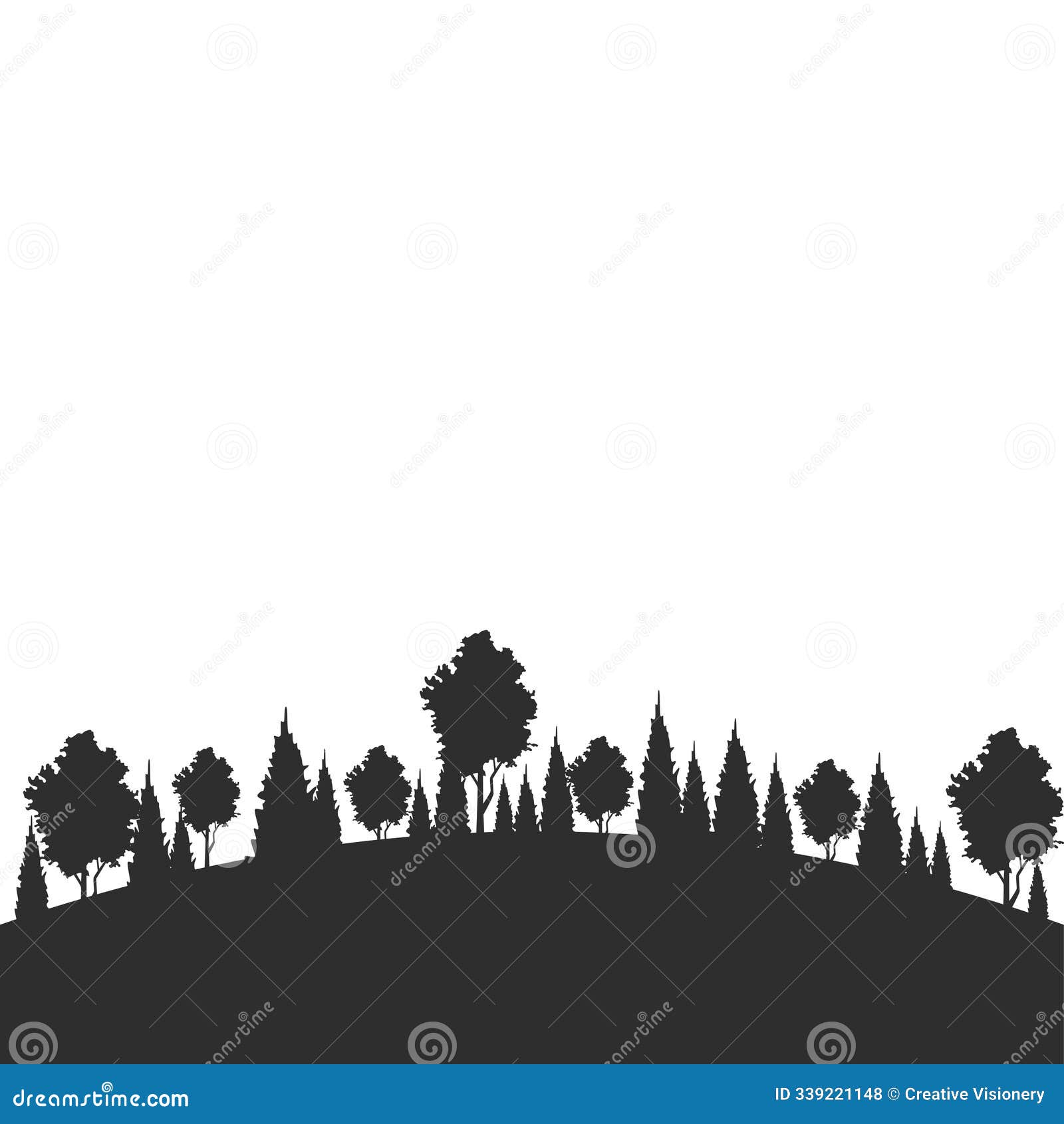 Flat Forest Landscape Silhouette Stock Vector - Illustration of nature ...